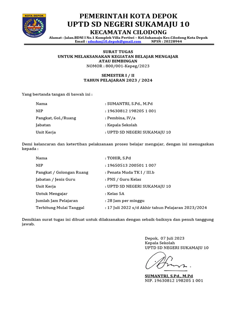 Surat Tugas Print | PDF