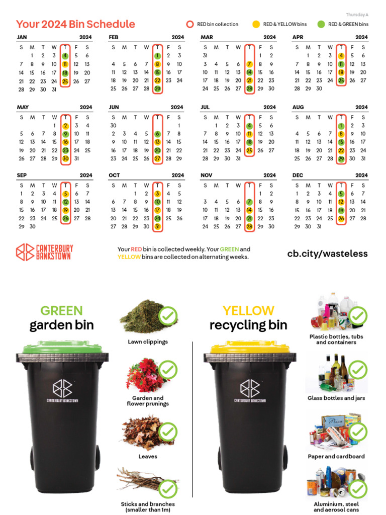 2024 Waste Calendar THUS A FA01 | Download Free PDF | Pollution | Materials