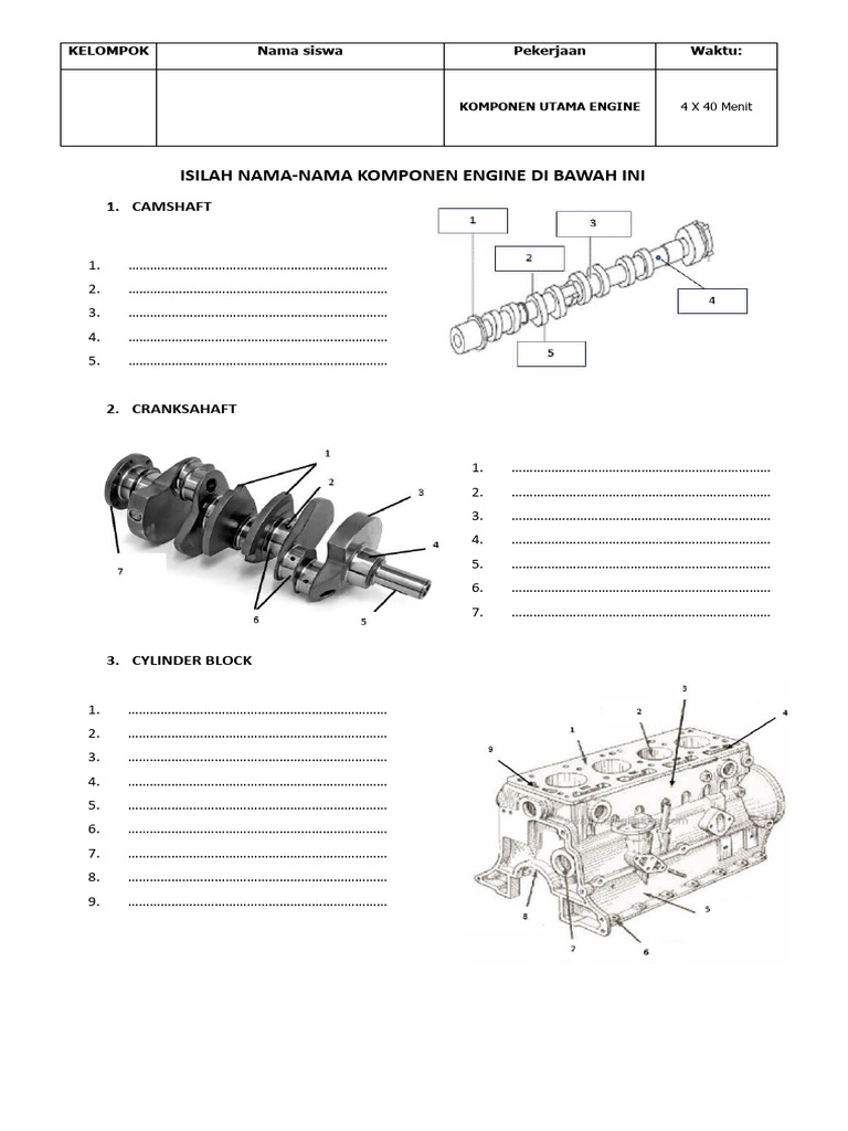 Lembar Kerja Siswa Komponen Mesin | PDF
