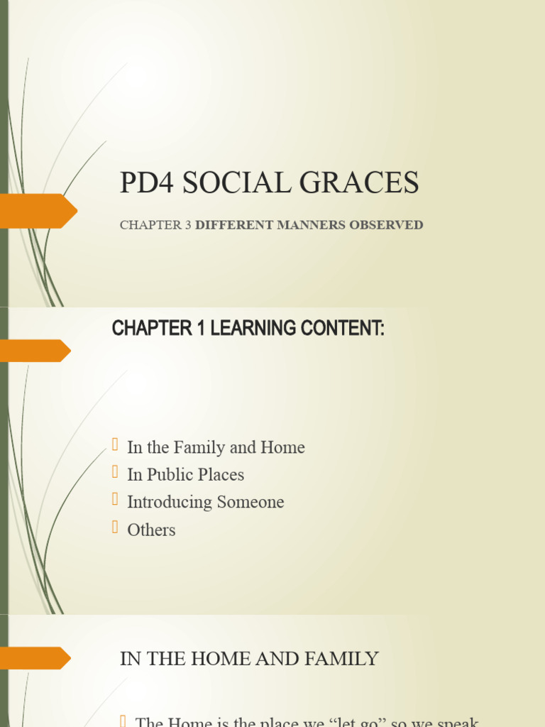 Pd4 Social Graces Chapter 3 | PDF | Human Communication