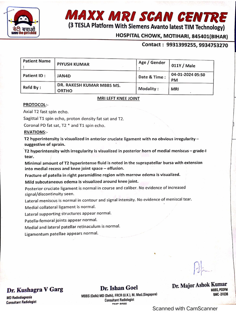 Mri Report | PDF
