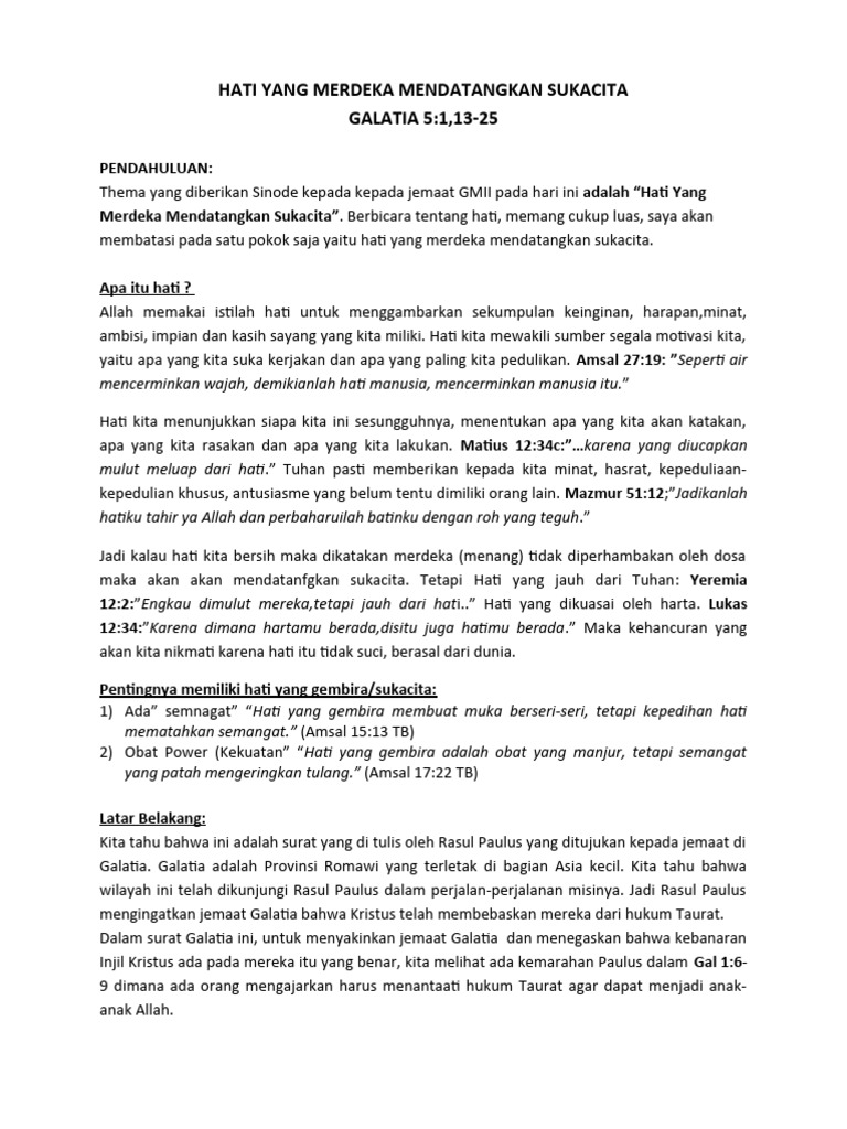Hati Merdeka Bawa Sukacita Kristen | PDF | Filsafat | Hukum