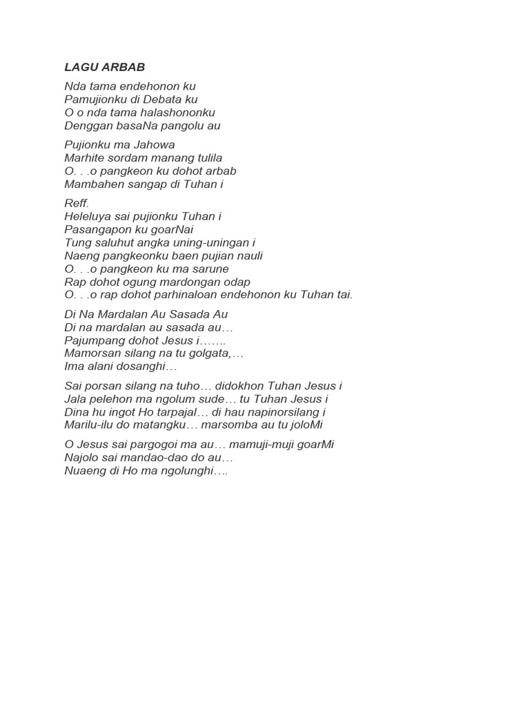 Lagu Arbab | PDF