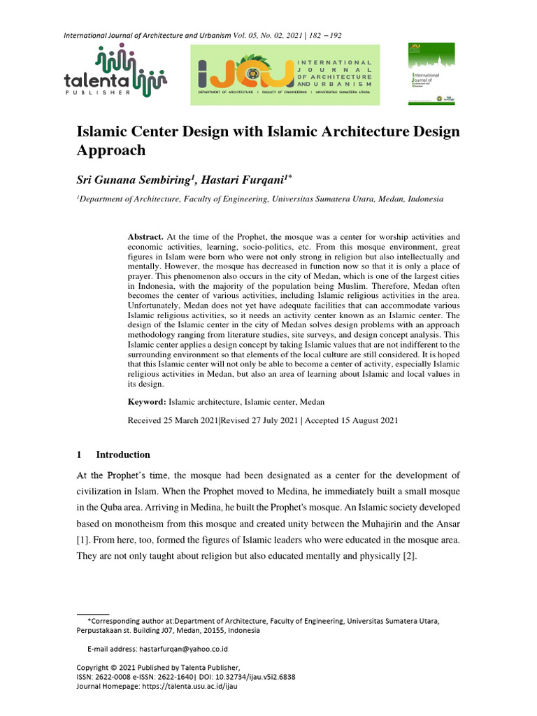 Islamic Center Design With Islamic Archi | PDF | Mosque