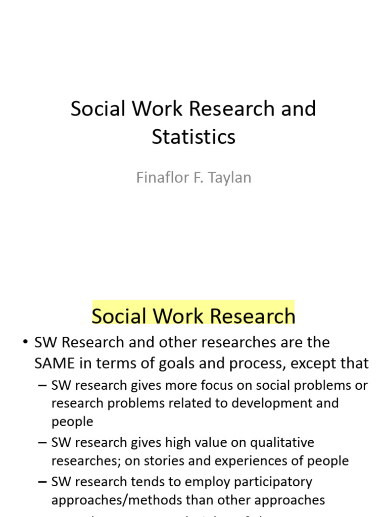 Social Work Research Methods Overview | PDF | Mean | Statistics