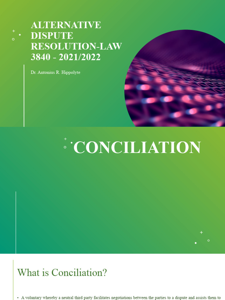 Conciliation | PDF | Mediation | Alternative Dispute Resolution