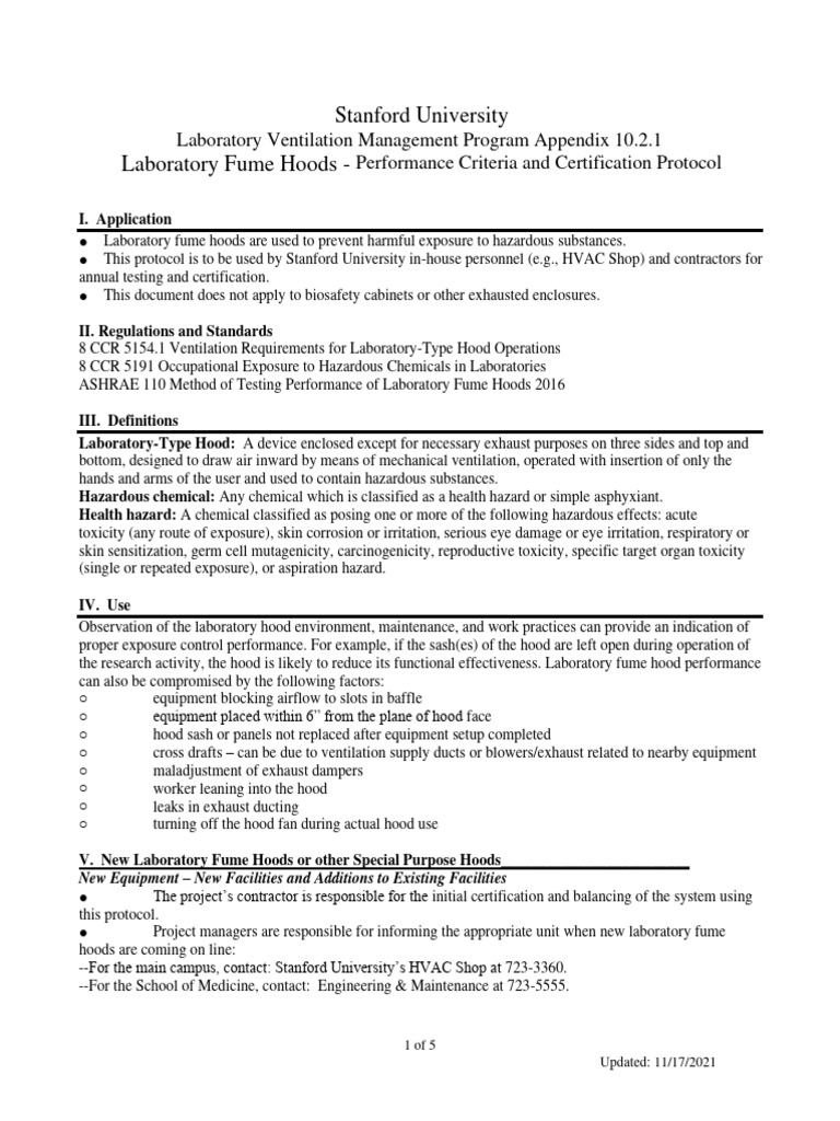 Laboratory Fume Hood Certification Guide | PDF | Hazards | Toxicity