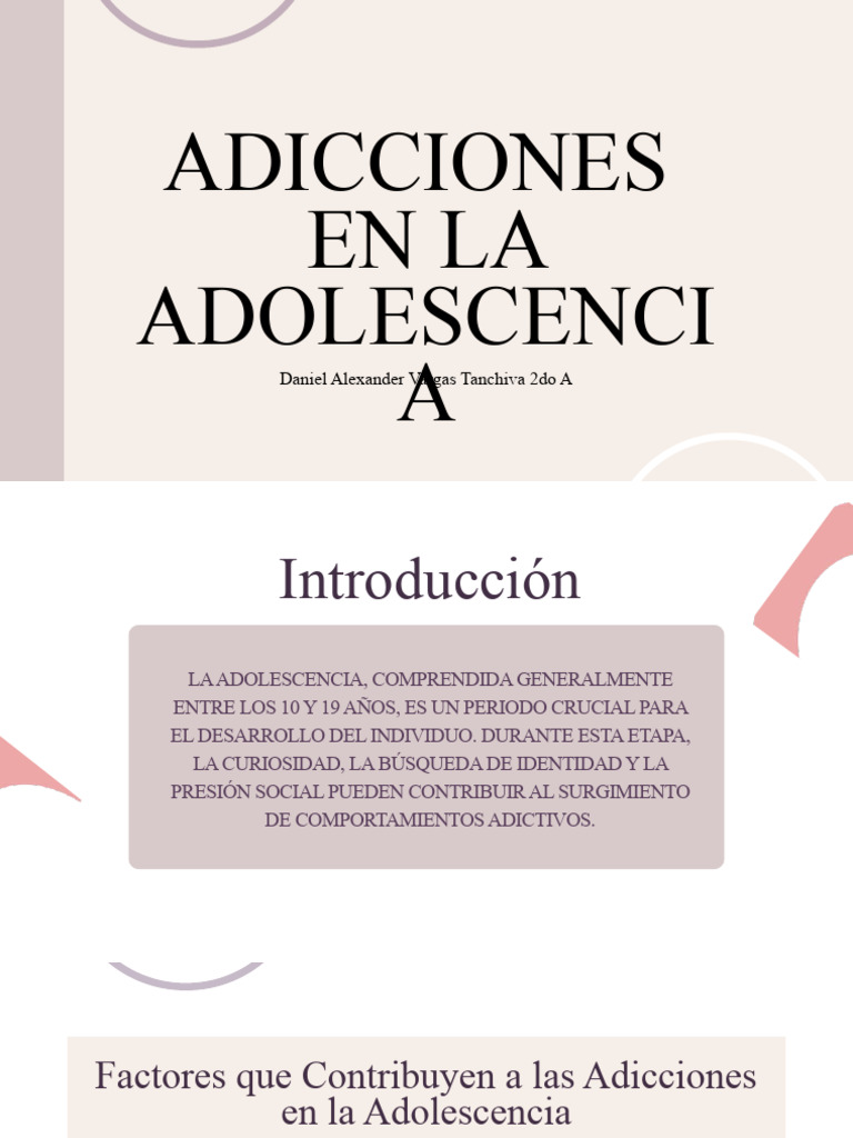 Adicciones en La Adolescencia | PDF | Adolescencia