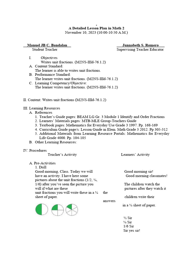 Lesson Plan Tegr 107 | PDF | Mathematics | Cognition