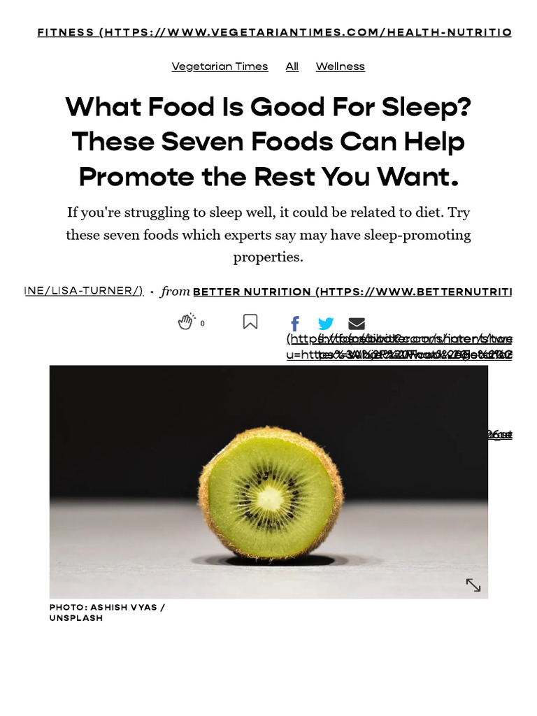 Food For Sleep - Eat These Seven Foods That Promote Sleep | PDF ...