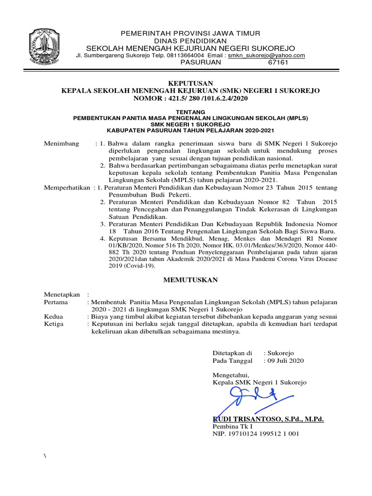 SK MPLS 2020 Panitia | PDF