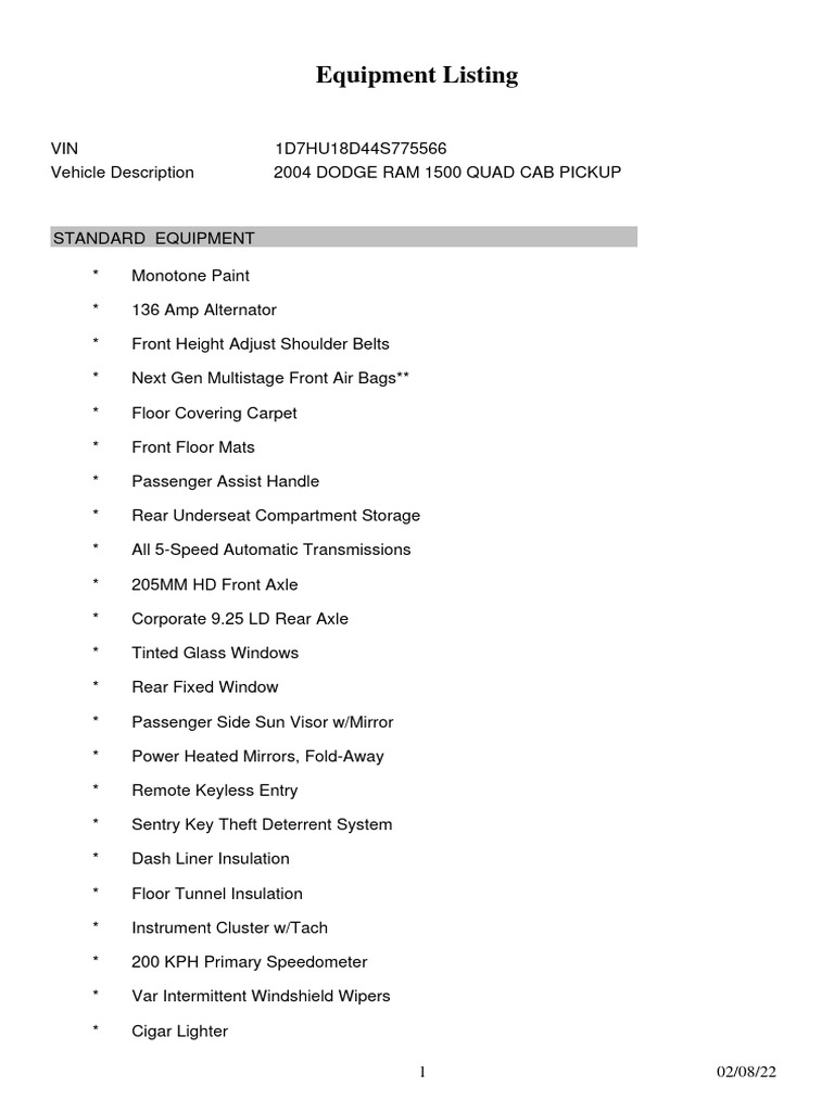 Build Sheet Servlet | PDF | Headlamp | Cars Of The United States