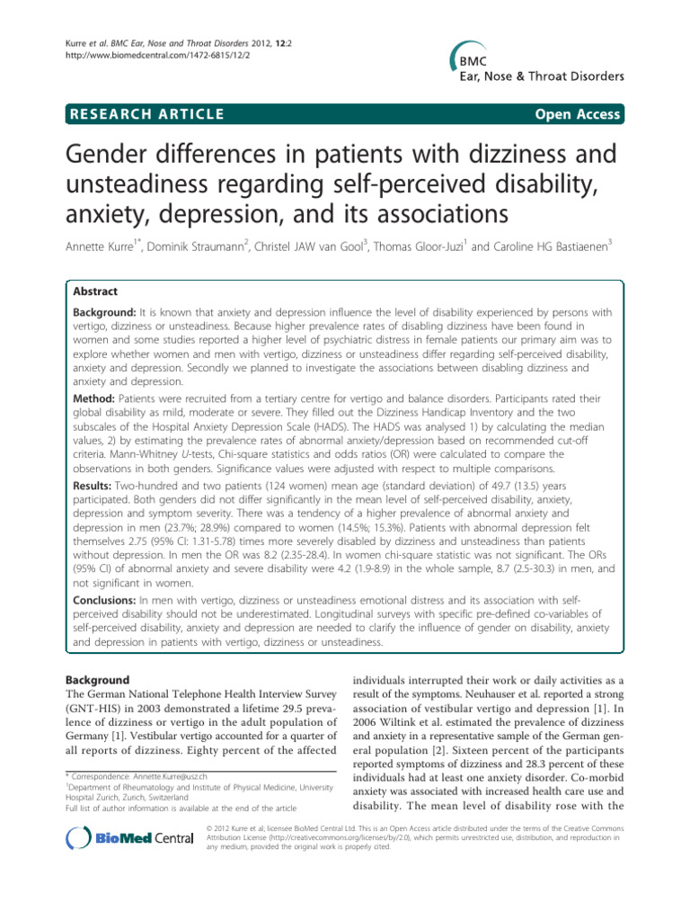 Kurre 2012 - Gender Perceived Disability Anxiety Depression 1472-6815 ...