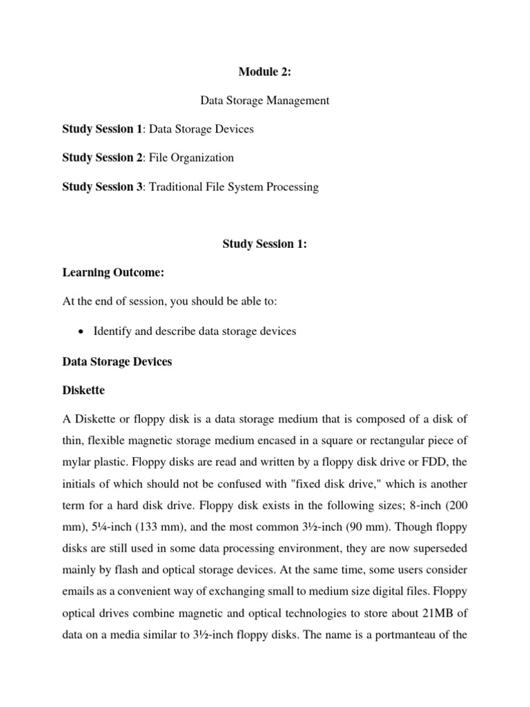 Study Module 2 | PDF | Computer Data Storage | Hard Disk Drive