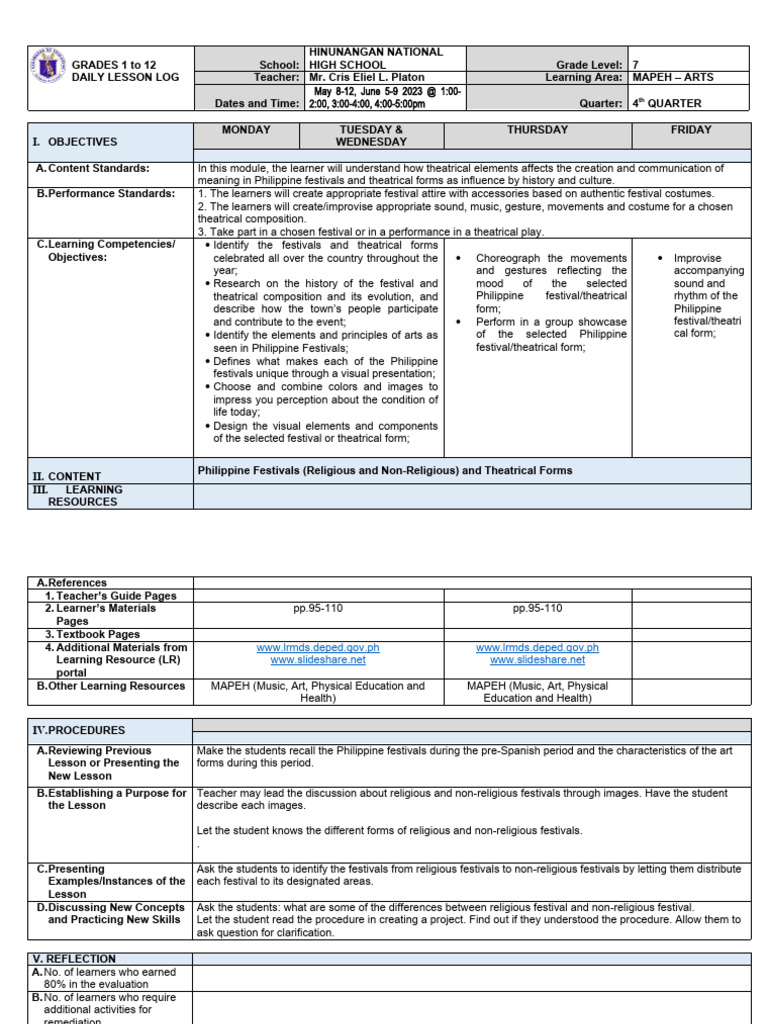 G7 DLL ART-4th Quarter | PDF | Learning | Cognition