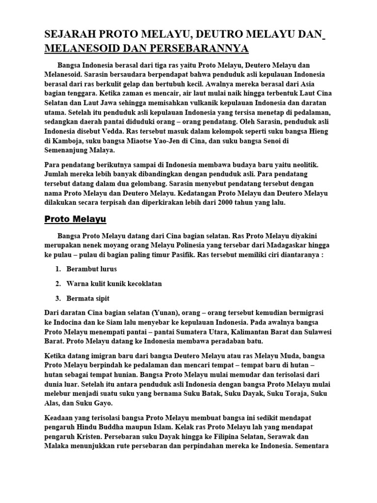 Sejarah Proto Melayu | PDF