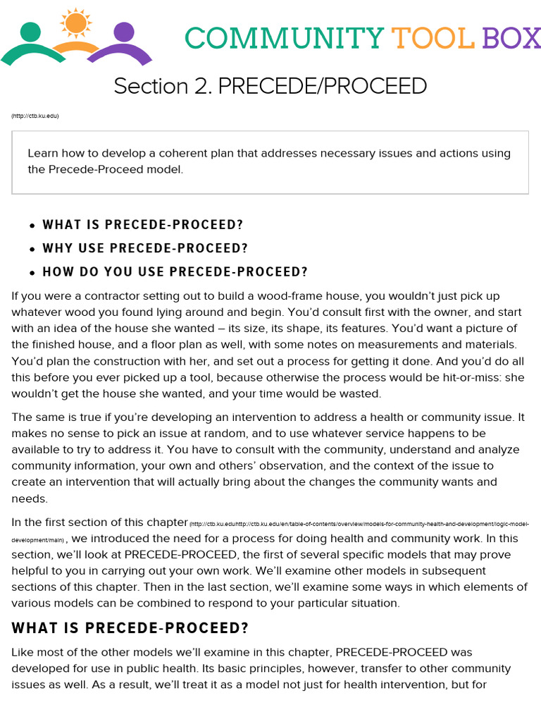 PRECEDE-PROCEED Model | PDF PRECEDE-PROCEED Model | PDF