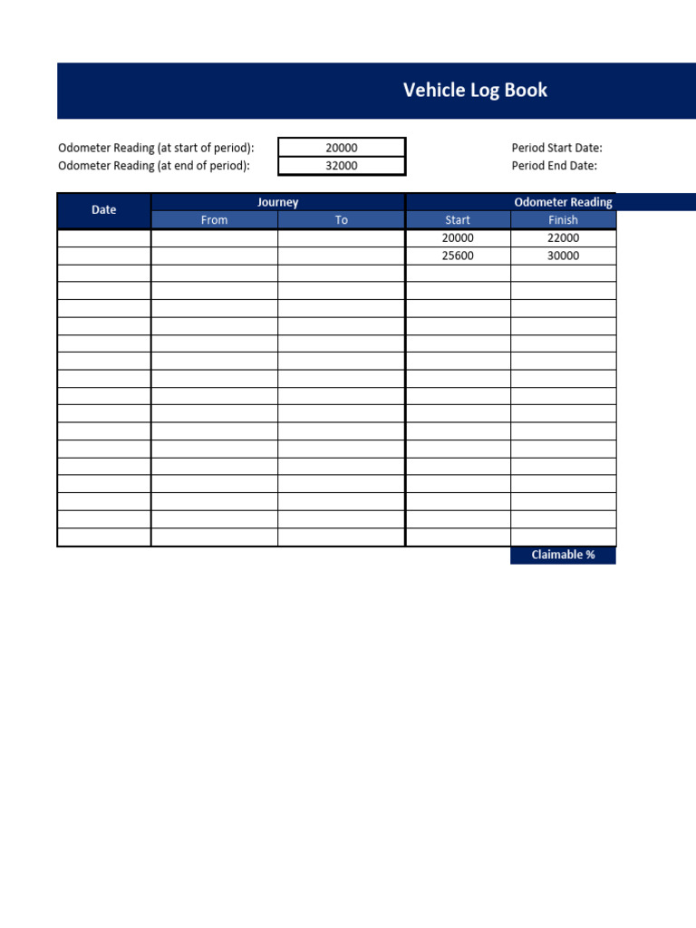 Hnry Vehicle Logbook Template | PDF