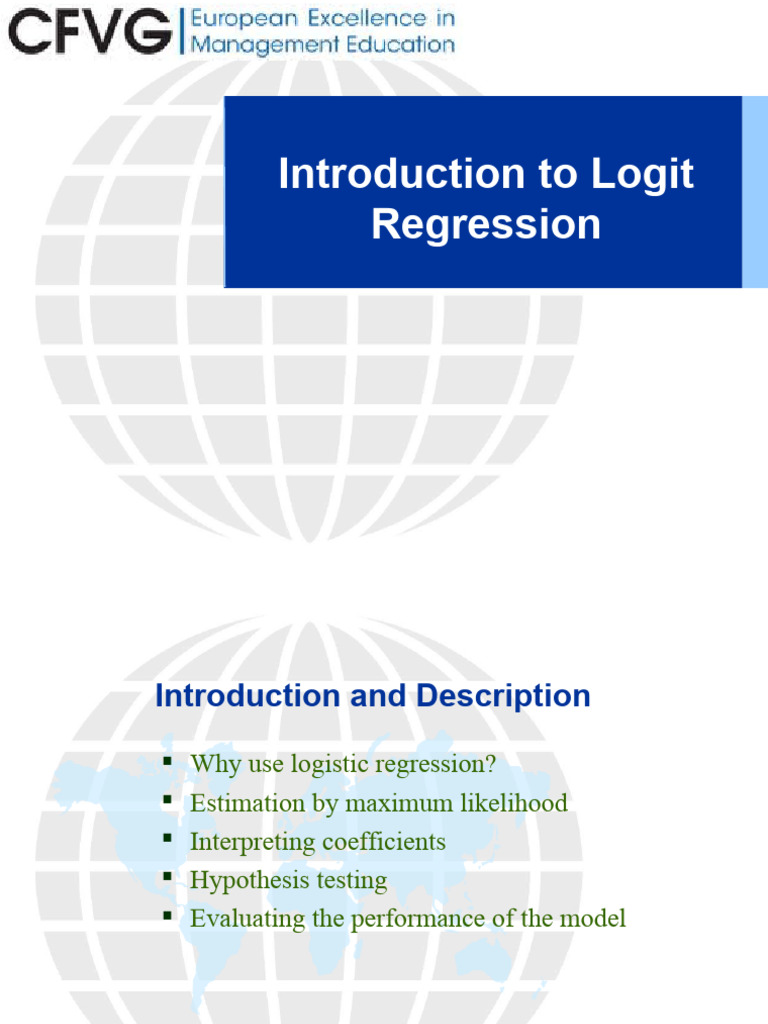 File5-Session4-Logit Regression | PDF | Logistic Regression | Regression Analysis