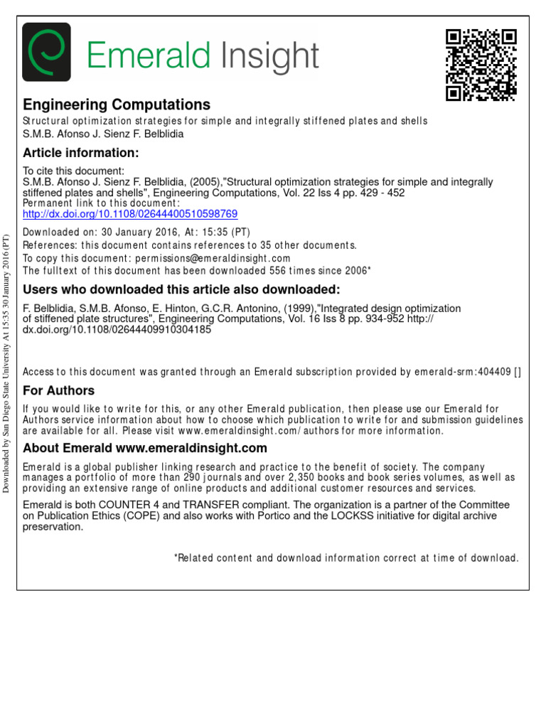 Structural Optimization of Stiffened Shells | PDF