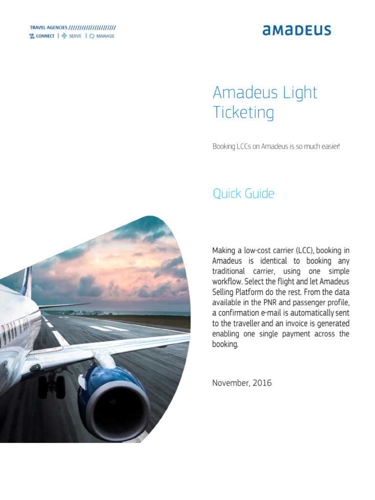 Amadeus Light Ticketing Sales Sheet | PDF | Airlines | Fare