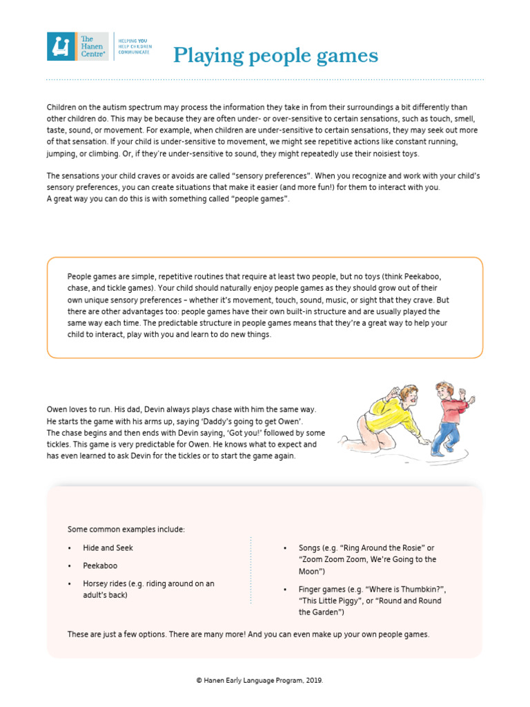 People-Games-Handout | PDF | Senses | Tickling