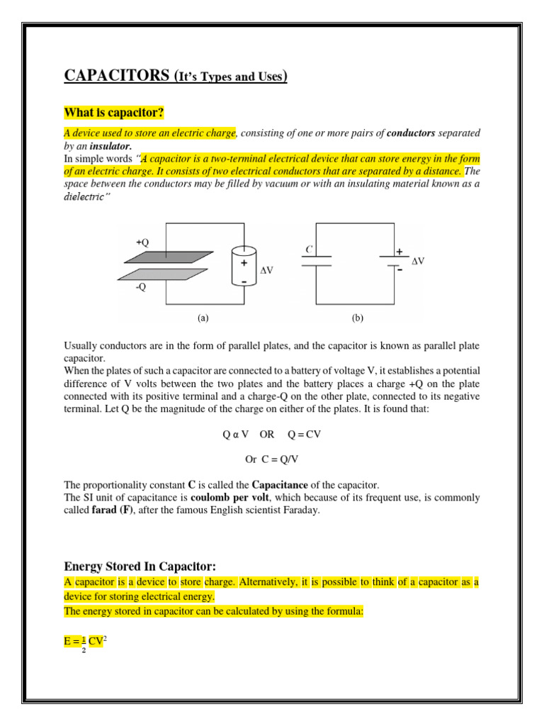 Capacitors and Capacitance | PDF | Capacitor | Capacitance