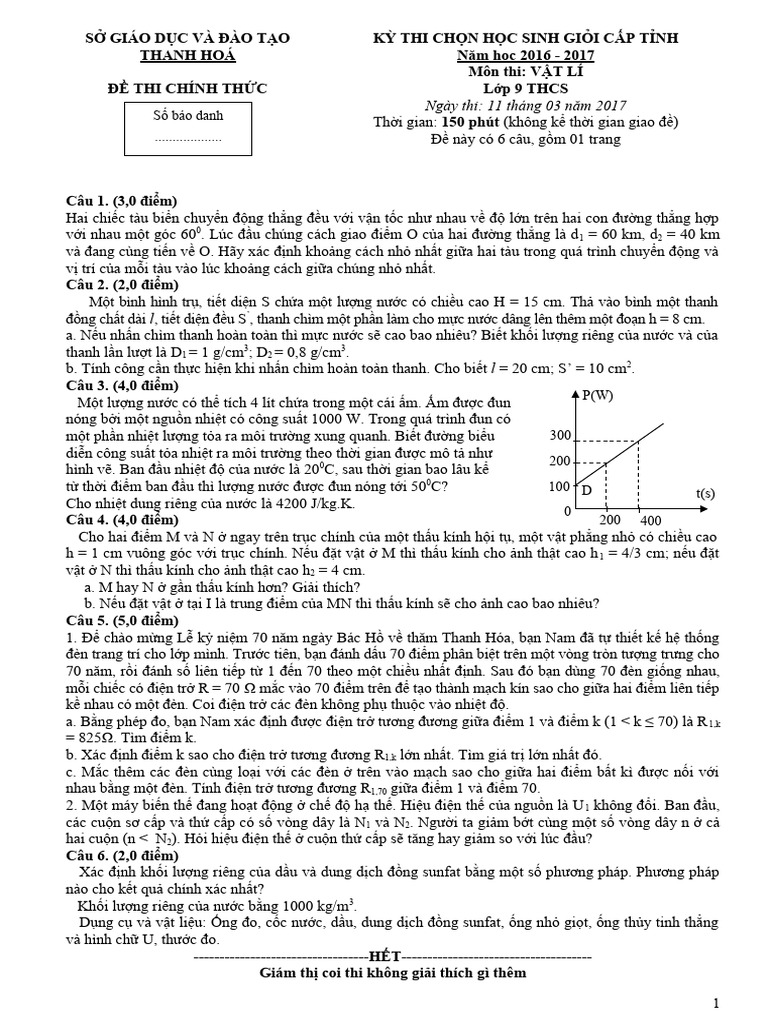 (Lib24.vn) De-Thi-Hsg-Vat-Ly-9-Tinh-Thanh-Hoa-Nam-2020-2021 | PDF