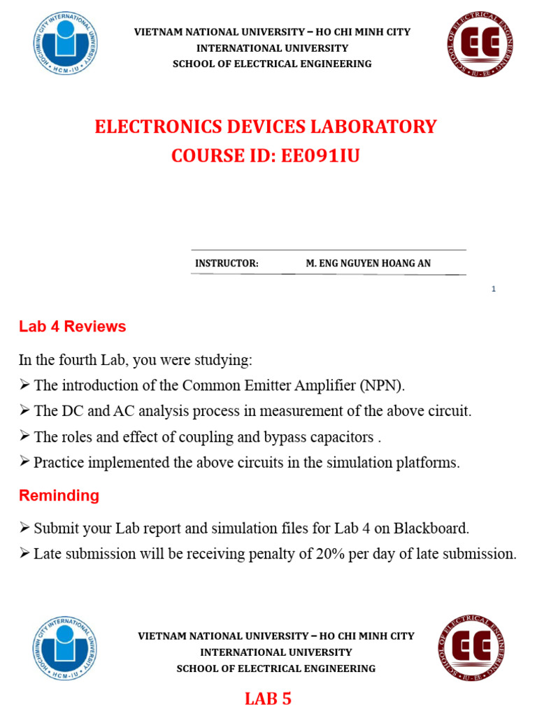 ED Lab5 | PDF | Amplifier | Bipolar Junction Transistor