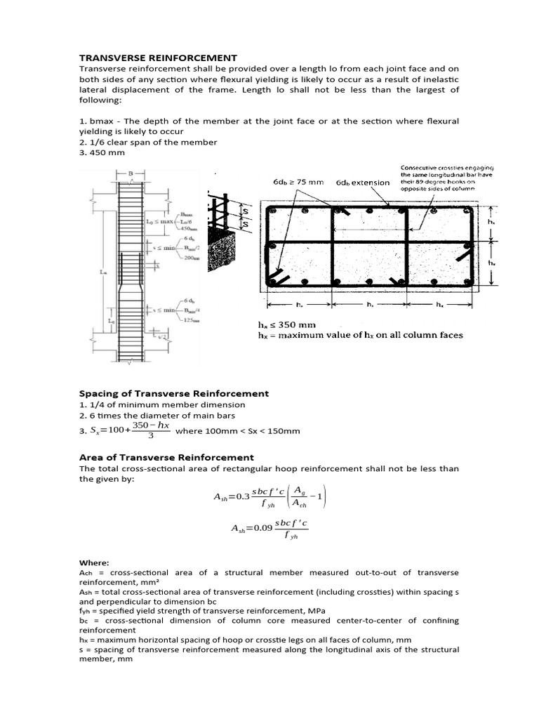 TRANSVERSE REINFORCEMENT | PDF