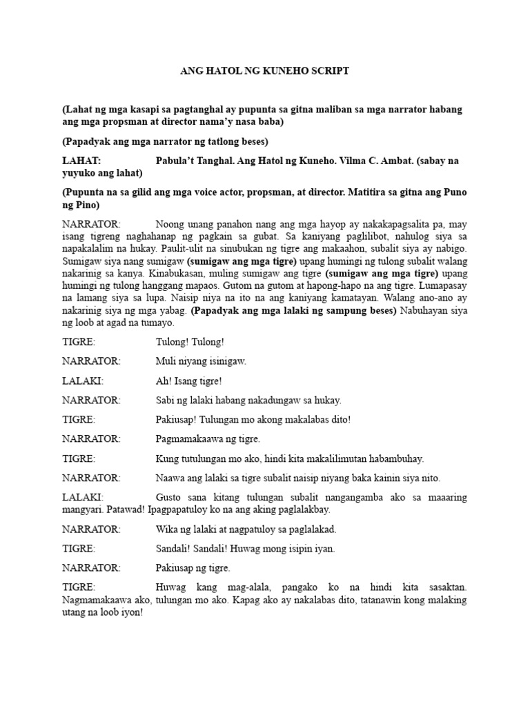 Ang Hatol NG Kuneho Script | PDF