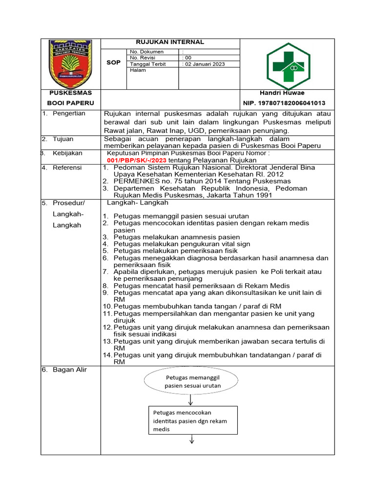 Sop Rujukan Internal | PDF