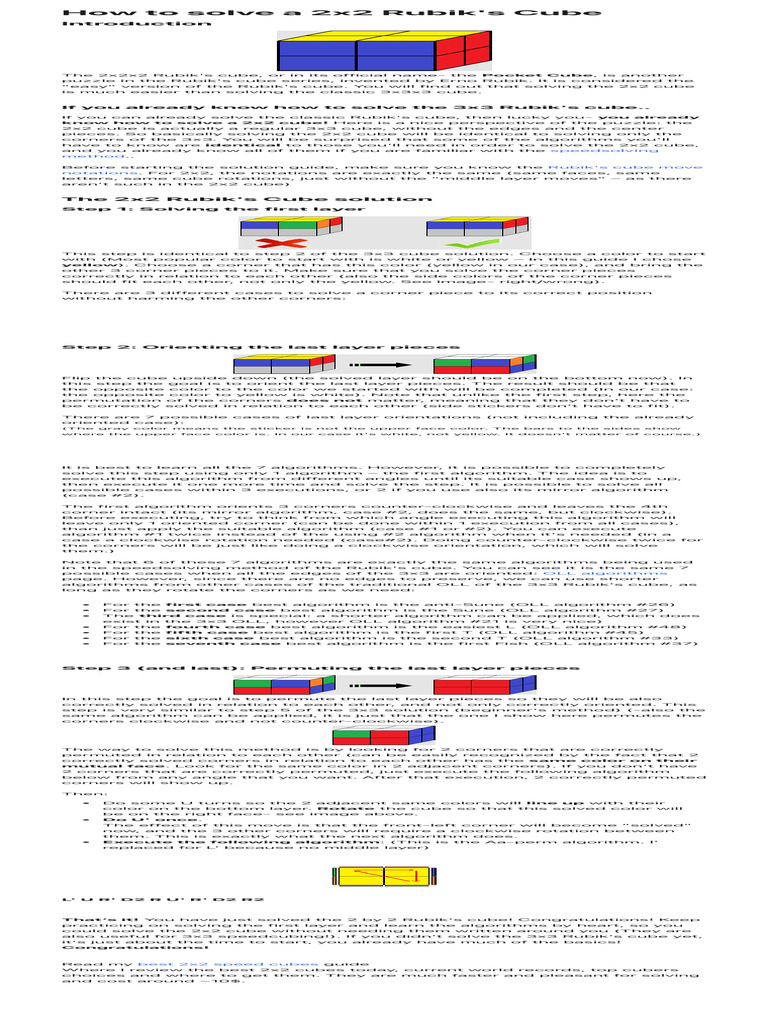 Cubo Mágico CFOP | PDF