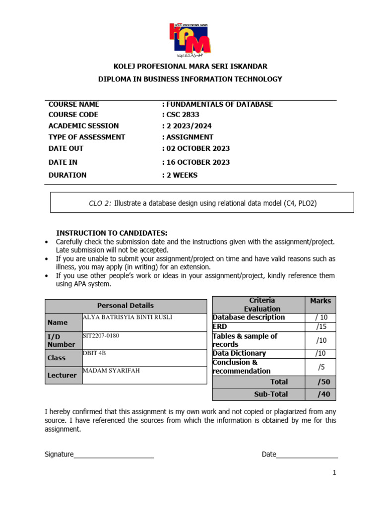 CSC 2833 Assignment 2 | PDF | Computing | Information Science
