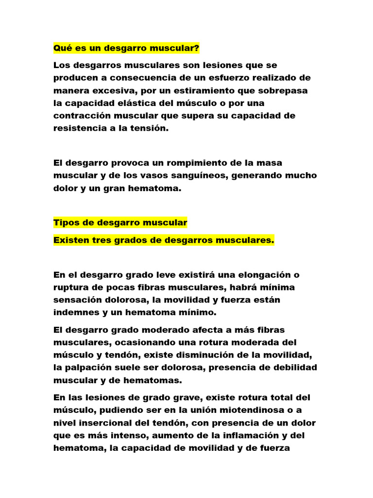 Desgarre Muscular | PDF | Músculo esquelético | Tendón
