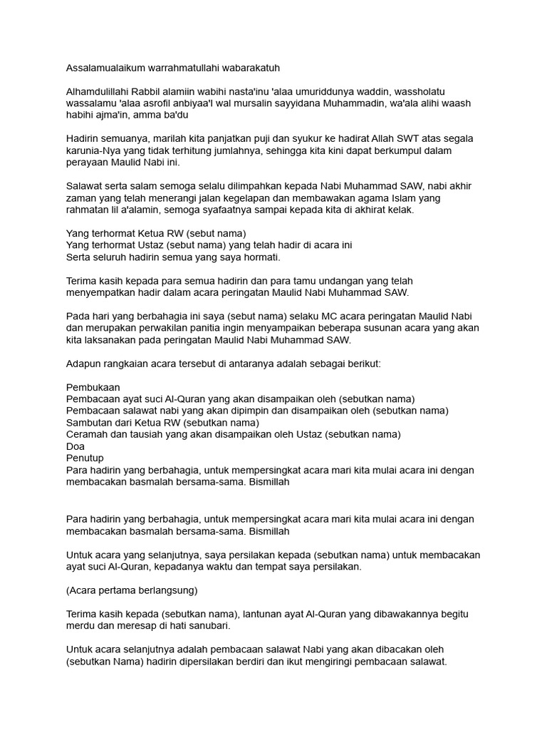 Contoh Teks MC | PDF