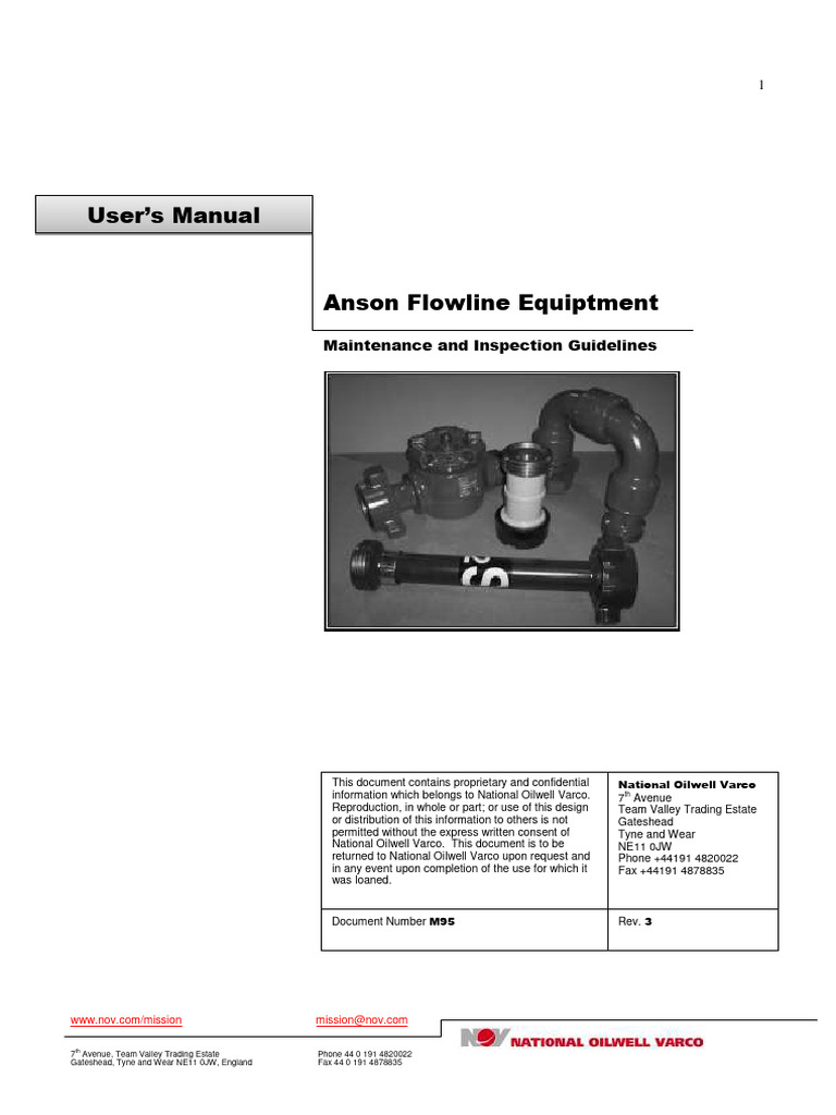 NOV Anson - M95 Plug Valves | PDF | Valve | Mechanical Engineering