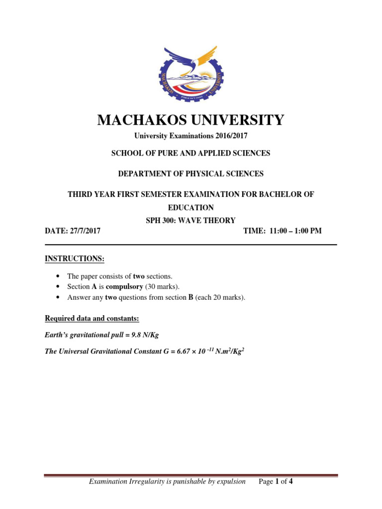 SPH 300 Wave Theory July 2017 | PDF