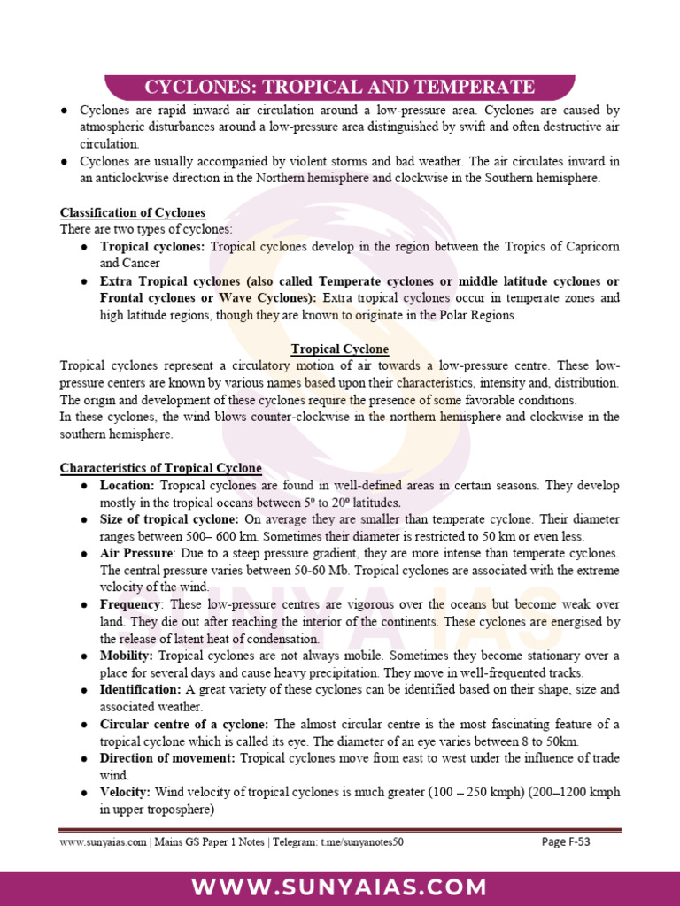 Characteristics of Tropical Cyclones | PDF | Cyclone | Tropical Cyclones