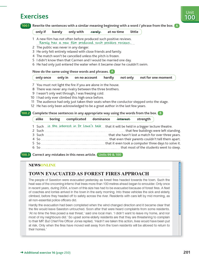 Advanced Grammar Exercises and Corrections | PDF