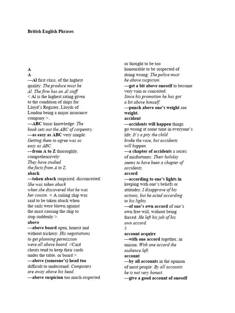 British English Phrases-1 | PDF