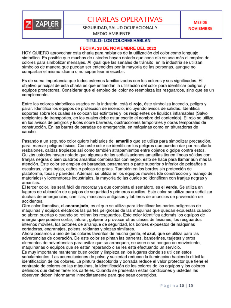 Significado de Colores en Seguridad Industrial | PDF | Arte
