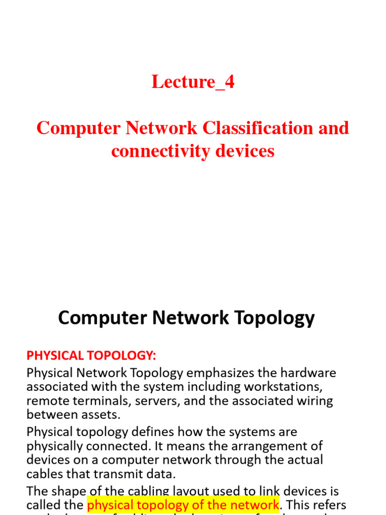 Lecture 4-Network Topology | PDF | Network Topology | Computer Network