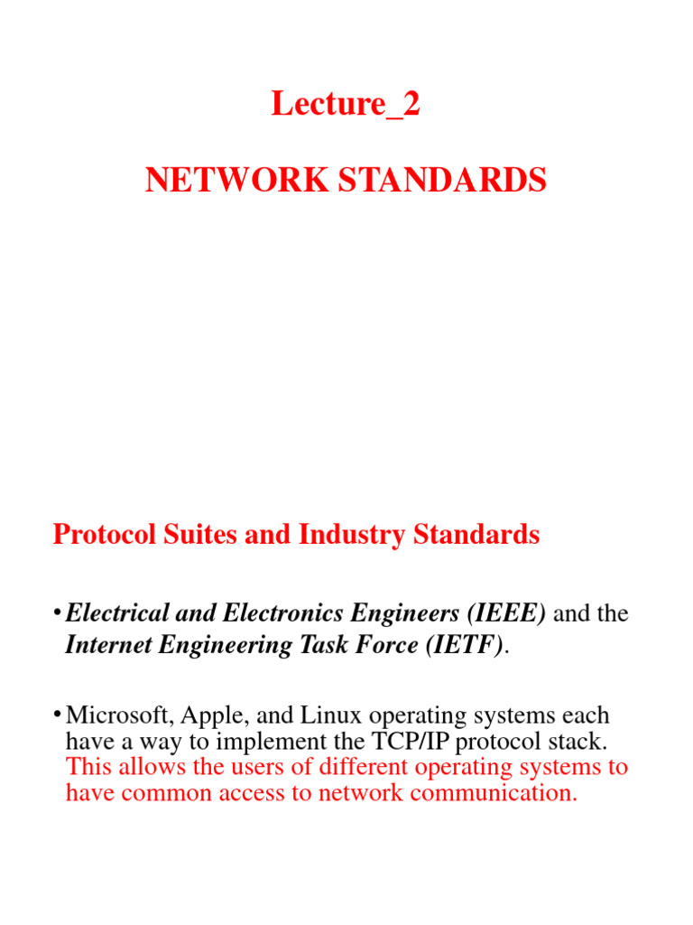 Lecture 2 | PDF | Osi Model | Internet Protocol Suite