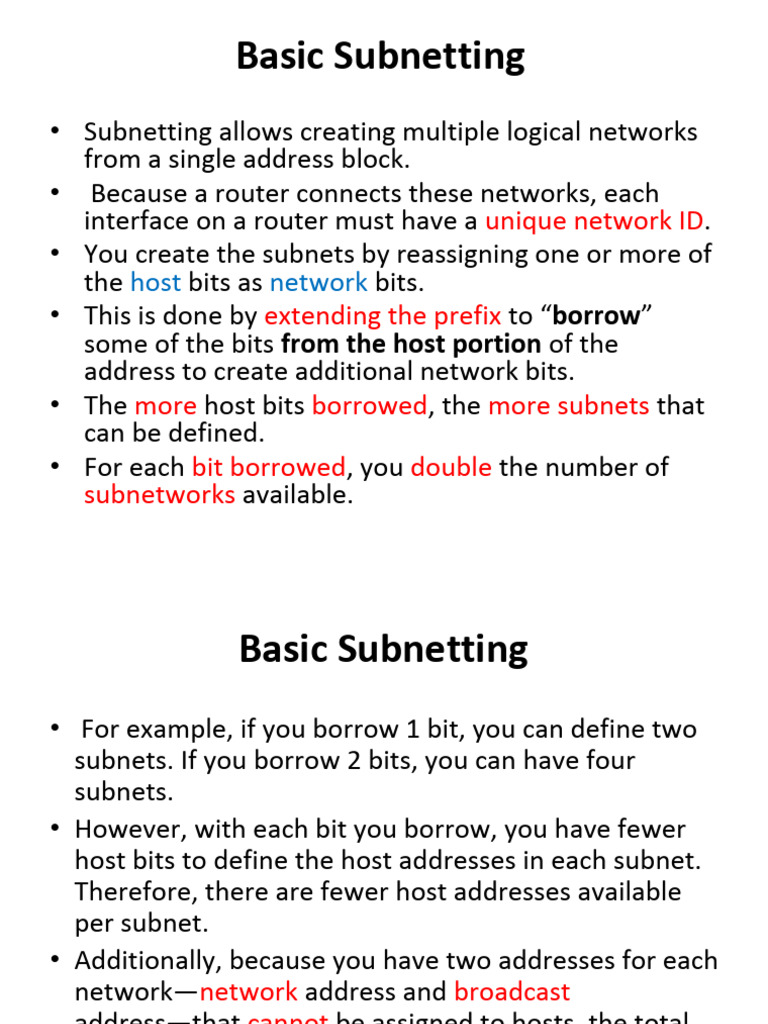 Lecture 7 Subnetting | Download Free PDF | Internet Protocols | Computer Science
