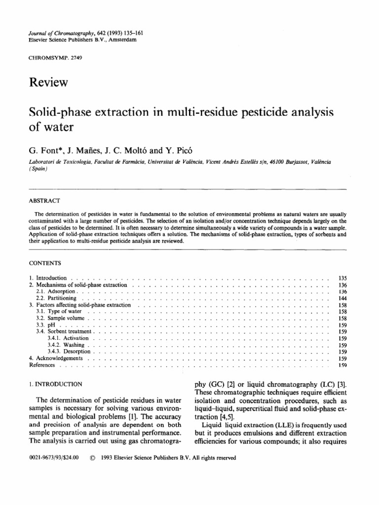 Font 1993 | PDF | Adsorption | Chromatography