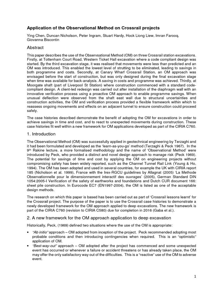 Application of The Observational Method | PDF | Geotechnical Engineering | Risk