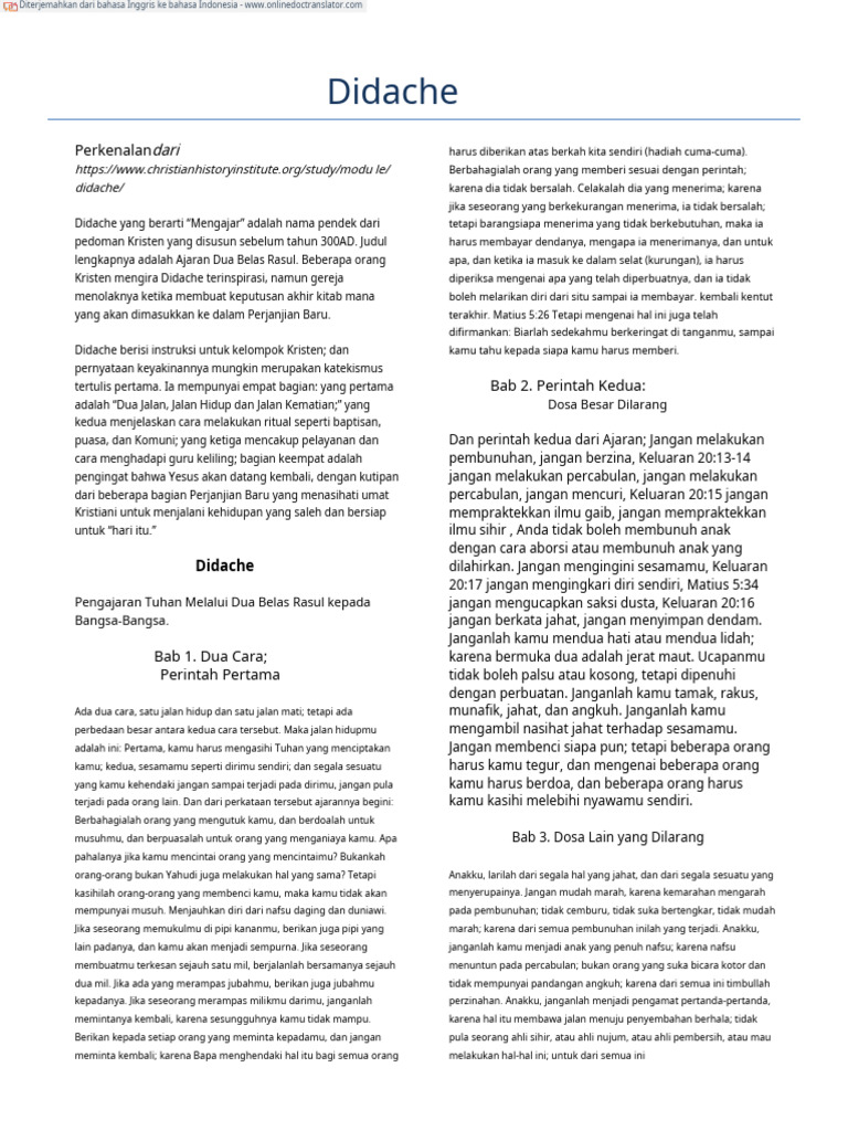 The Didache - En.id | PDF