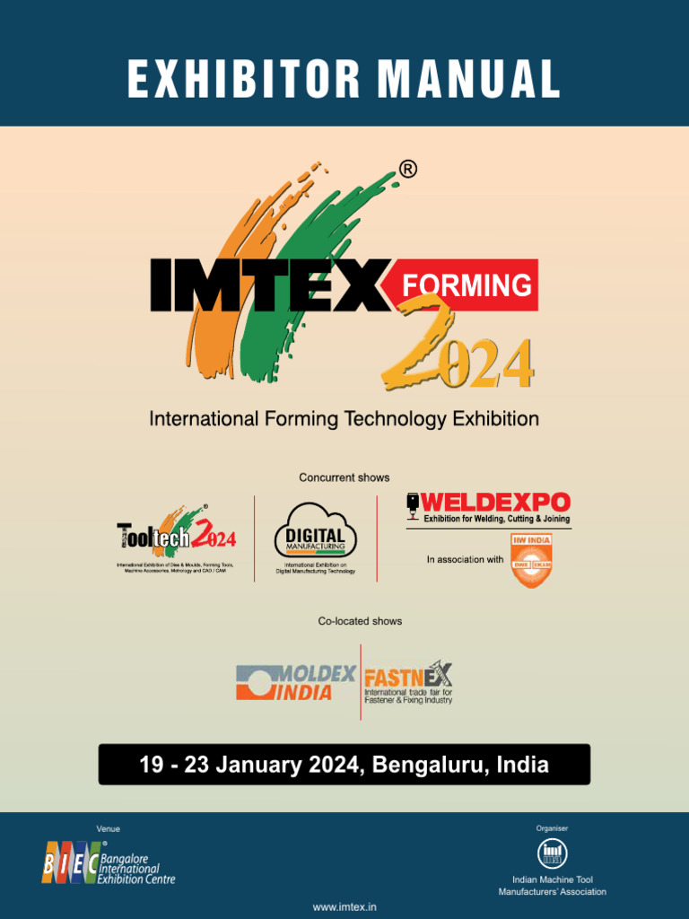 IMTEX 2024 Exhibitor Manual | PDF | Crane (Machine) | Forklift