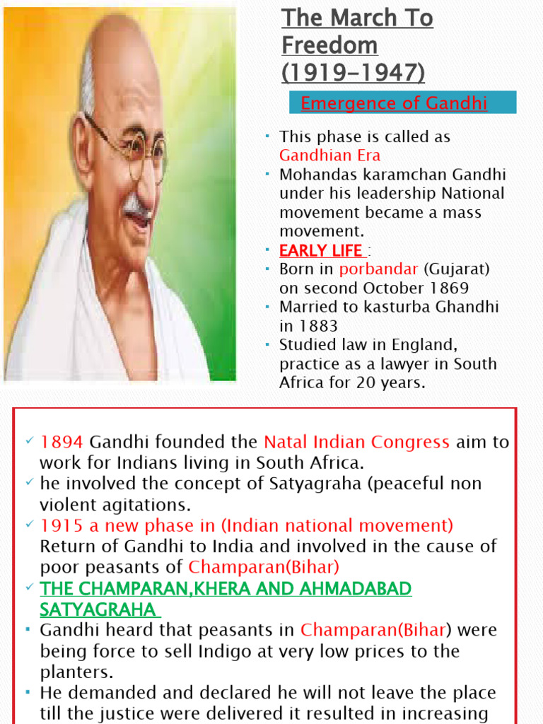The March To Freedom | PDF | Mahatma Gandhi | Partition Of India